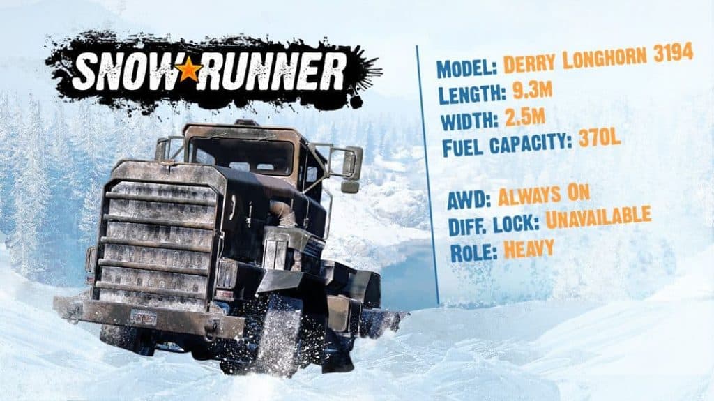 SnowRunner: Derry Longhorn 3194 Truck - SnowRunner Mod Download
