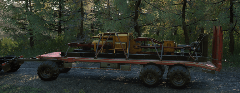 Emil's offroad flatbed ramp trailer v1 - SnowRunner Mod Download